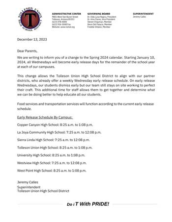 Tolleson Union High School District - News